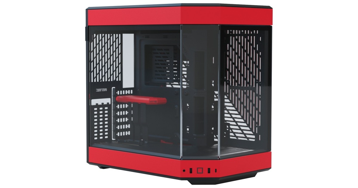 HYTE Y60, Tower-Gehäuse rot/schwarz, Tempered Glass